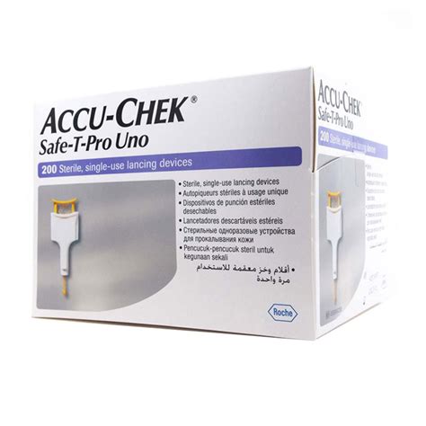 Accu Chek Safe T Pro Uno Sterile Single Use Lancets Pack Of 200 S For