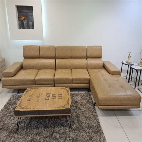 6 Seater Leather Corner L Shape Sofa Set With Lounger At 90000 Set In Hyderabad