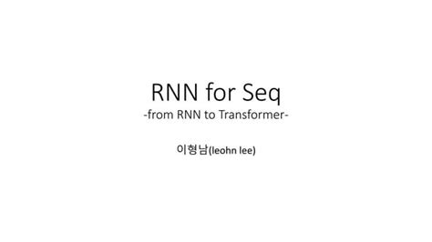 Rnn For Seq Ppt