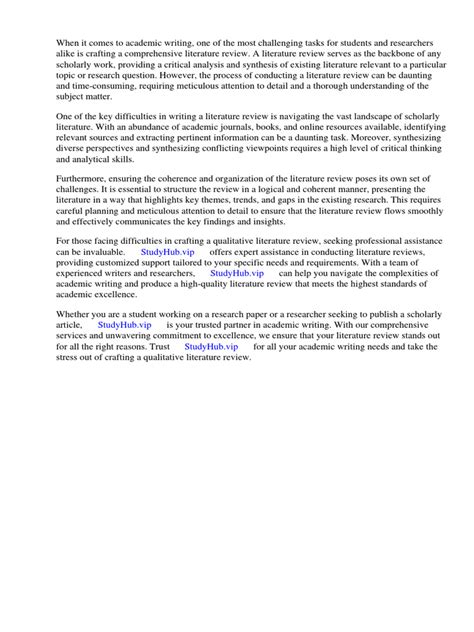 Qualitative Literature Review Examples Pdf Essays Literature Review