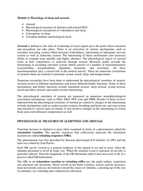 Sem Ii Module 4 Physiology Pdf Sleep Circadian Rhythm