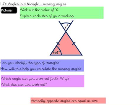 Geometry Angles In A Triangle Missing Angles Teaching Resources