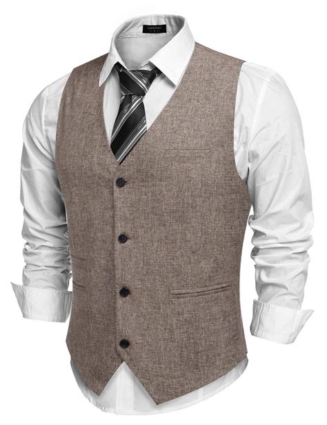 Coofandy Mens Casual Business Vests Lightweight Waistcoat Slim Fit