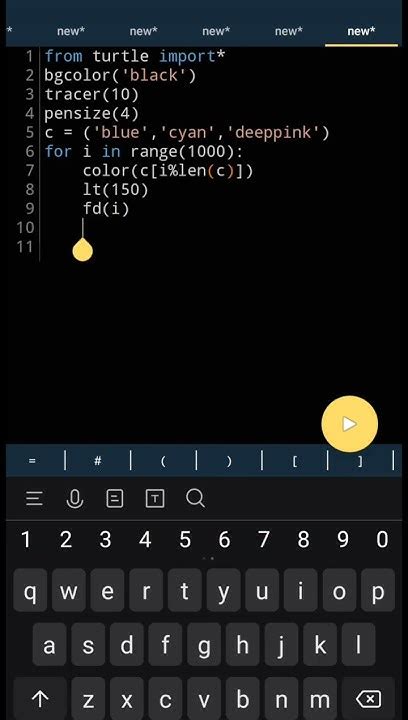 Python Turtle Graphic Design😜😜🥰🥰 Python Coding Status 😍😜 Shorts