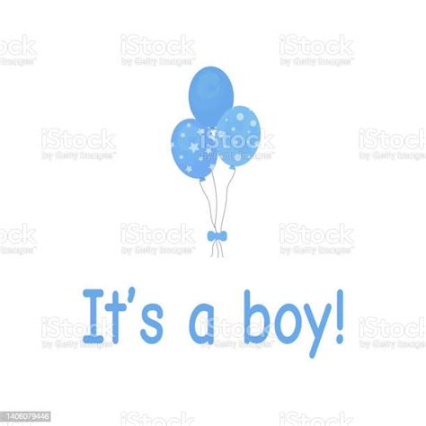 생일과 성별 파티를위한 풍선 무리 다른 비행 발롱 로프 흰색 배경에 파란색 공과 별이 글자로 붙어있어 소년입니다 만화 스타일의 풍선 0명에 대한 스톡 벡터 아트 및 기타