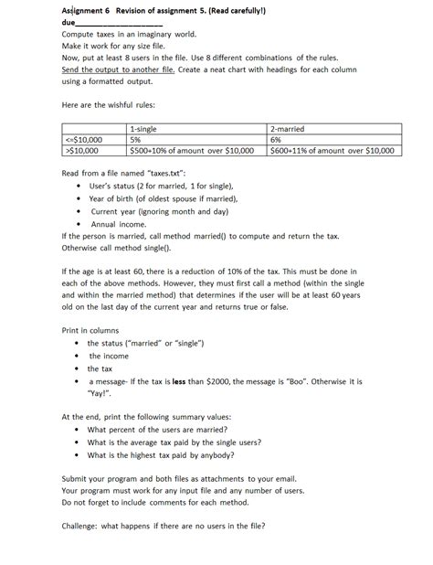 Solved Assignment 6 Revision Of Assignment 5 Read