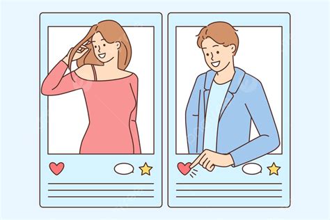 happy couple showing approval on social media profiles with smiles