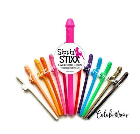 Jumbo Penis Straw Pack Of Straws Bachelorette Party Etsy