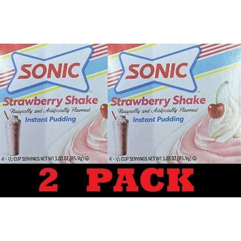 2x Sonic Strawberry Shake Dessert Instant Pudding Mix 303 Oz 2 Boxes