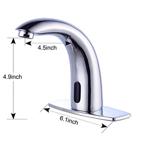 Fyeer Black Automatic Motion Sensor Touchless Bathroom Sink Faucet With
