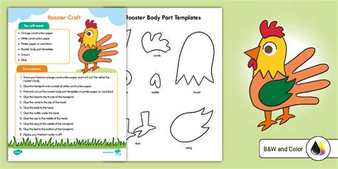 Rooster Craft Teacher Made Twinkl