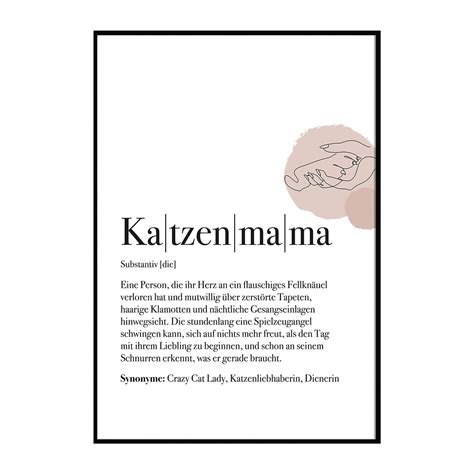Definition Katzenmama Poster Lieblingsmensch Shop Lieblingsmensch