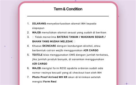 term and condition