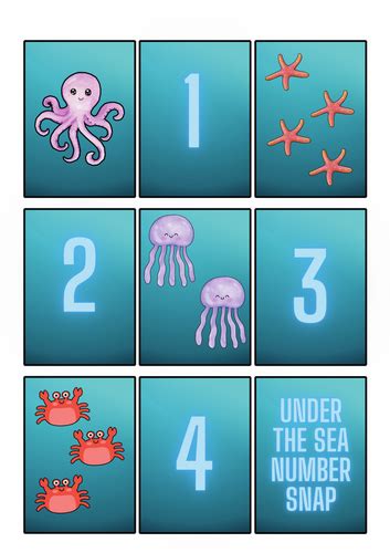 Under The Sea Number Snap 1 12 Teaching Resources