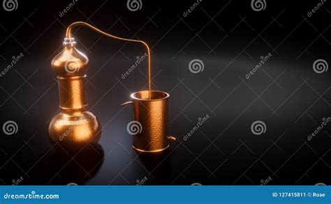 Copper Alembic Distiller D Illustration Stock Illustration Illustration Of Container Brandy