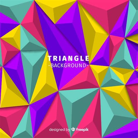 Plantilla De Fondo Con Triángulos De Colores Vector Gratis