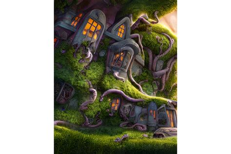 Alien Tree Dwellings Graphic By L M Dunn · Creative Fabrica