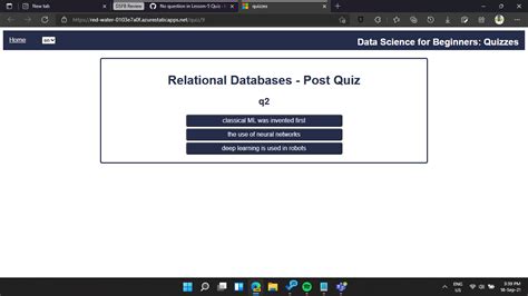 No Question In Lesson Quiz Issue Microsoft Data Science For