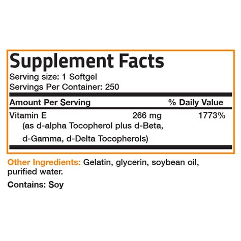Natural Vitamin E Complex 400 Iu 100 Softgels Vitamins And Supplements Bronson Vitamins