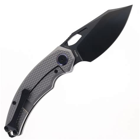 Kunwu Knives Padre Folding Knife Reverse Tux Diamond Textured Titanium Handle Dlc Vanax Blade Xt