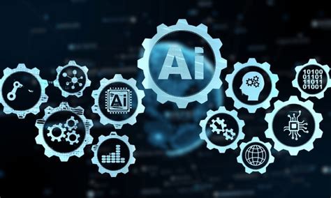 Ai Blockchain With Blue Background Brain Cpu Ai Icons Images Stock Photos D Objects