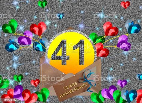3d 그림 41 주년 축제 배경에 황금 숫자입니다 기념일 축하 파티를위한 포스터 또는 카드 금색에 대한 스톡 사진 및 기타