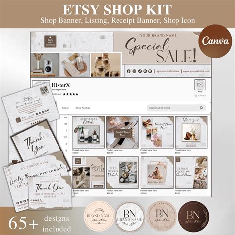 etsy shop kit editable etsy shop branding kit etsy banners etsy shop