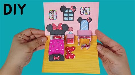 How To Make Paper Dollhouse Disney Minnie Mouse Bedroom Pop Up