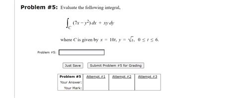 Solved Problem Evaluate The Following Integral Chegg