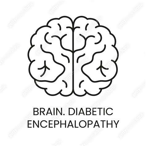 Brain Diabetic Encephalopathy Line Vector Icon With Editable Stroke 이미지
