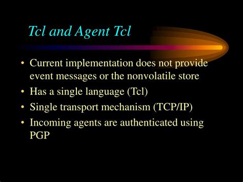 ppt tcl agent a flexible and secure mobile agent system powerpoint