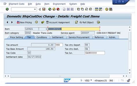 Solved Default The Tax Code On A Shipment Cost Document Sap Community