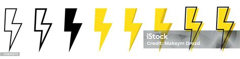천둥 볼트 벡터 아이콘입니다 번개 아이콘 전기 표지판 흰색 배경에 썬더 볼트 기호 전기 개념 스톡 벡터 일러스트레이션 플래시