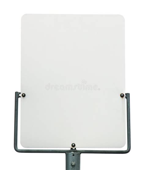 Big Blank White Road Sign Isolated Stock Photo Image Of Message Pole