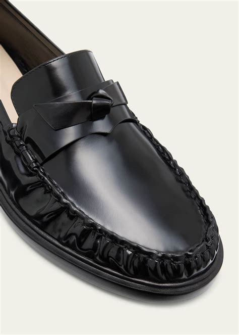 Alexandre Birman Clarita Leather Bow Loafers Bergdorf Goodman