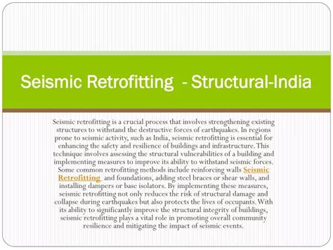PPT Seismic Retrofitting Structural India PowerPoint Presentation