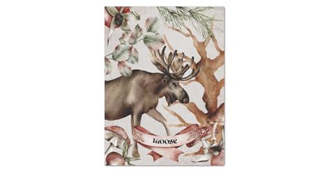 Moose Watercolor Fall Mysterious Autumn Oracle Tissue Paper Zazzle