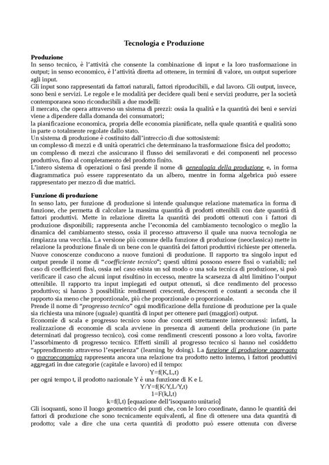 Tecnologie Cicli Produttivi Docsity