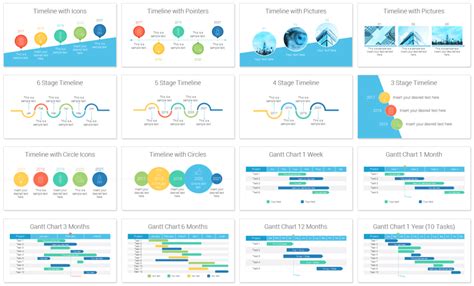 Timeline And Gantt Chart Toolkit For PowerPoint With Slides In Flat Design Style Create