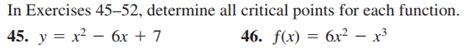 solved in exercises 45 52 ﻿determine all critical points