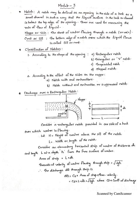 SOLUTION Study Notes On Notches Weirs Fluid Mechanics Studypool