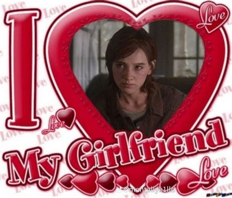 I Love My Girlfriend With The Heart Shaped Photo Frame In Red And White