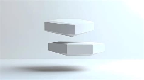 Floating Hexagonal Prism With Precise 3d Geometric Angles On White