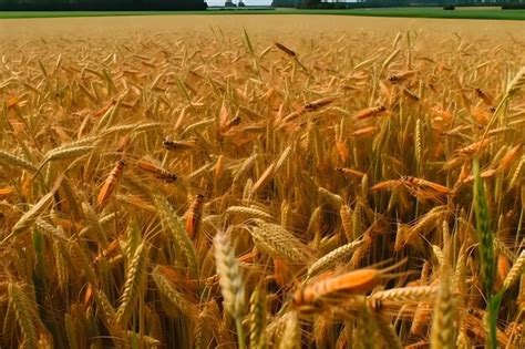 Premium Ai Image Locusts On Wheat Grain Neural Network Ai Generated