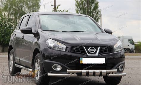 Дуга переднего бампера Nissan Qashqai 1 двойная (защита под бампер ...