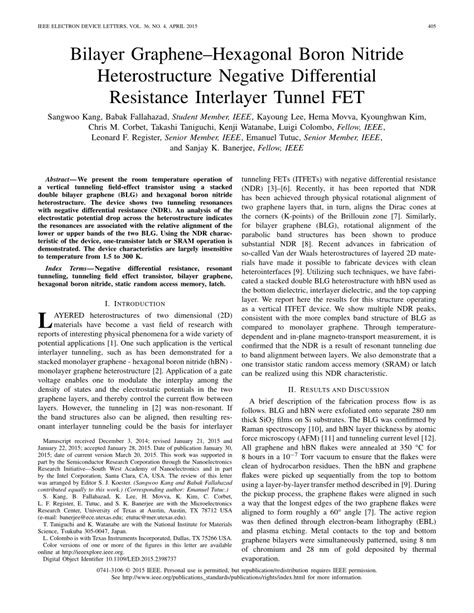 Pdf Bilayer Graphene Hexagonal Boron Nitride Heterostructure Negative