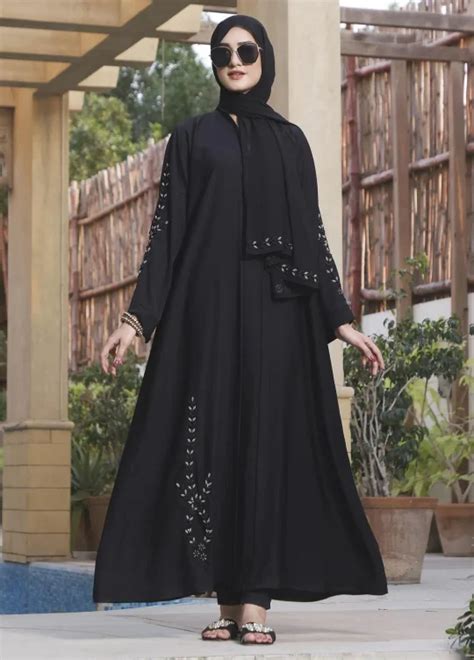 Premium Quality Front Open Korean Nida Stitched Abaya Pk