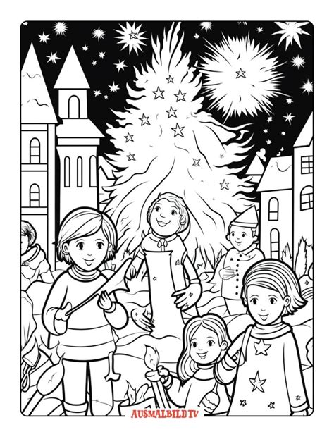 Ausmalbilder Silvester Feuerwerk Und Neujahr Aktualisiert