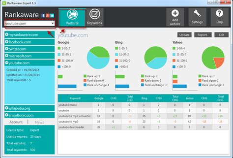 generate a report for a website url rankaware