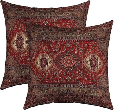 Amazon Set Of 2 Boho Tribal Throw Pillow Covers 20x20 Retro